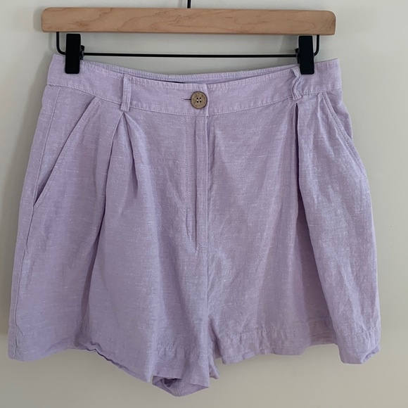 Zara | Shorts | Zara High Rise Linen Blend Pleated Trouser Shorts ...